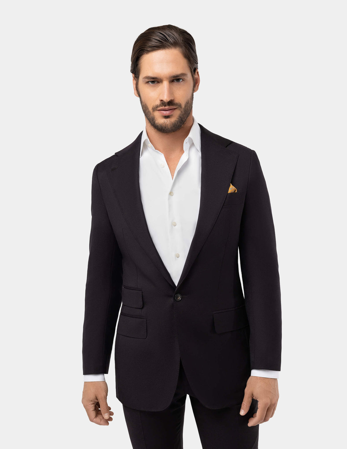 Brown Light Red Wool Silk Notch Suit