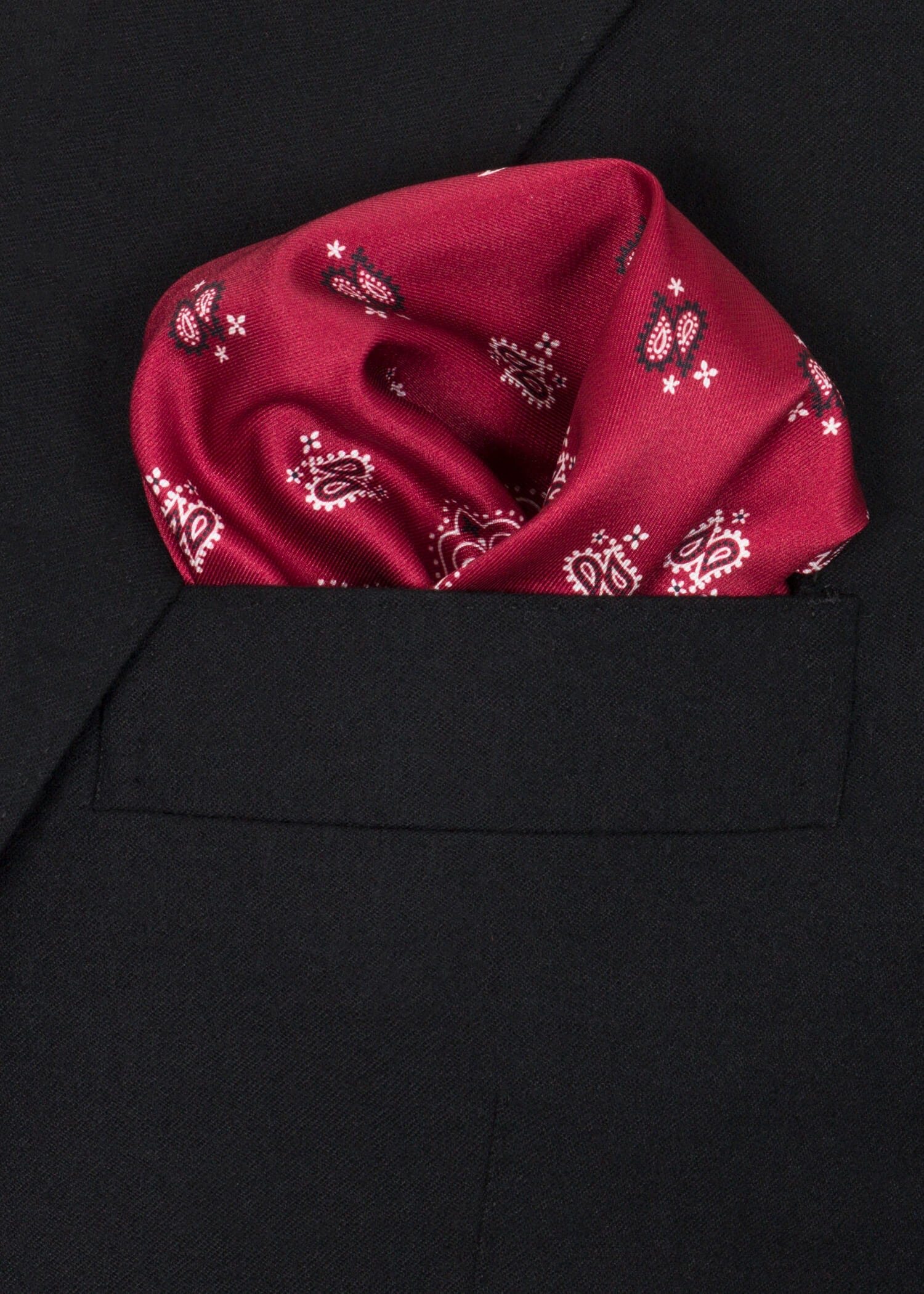 Red White Butterfly Pocket Square