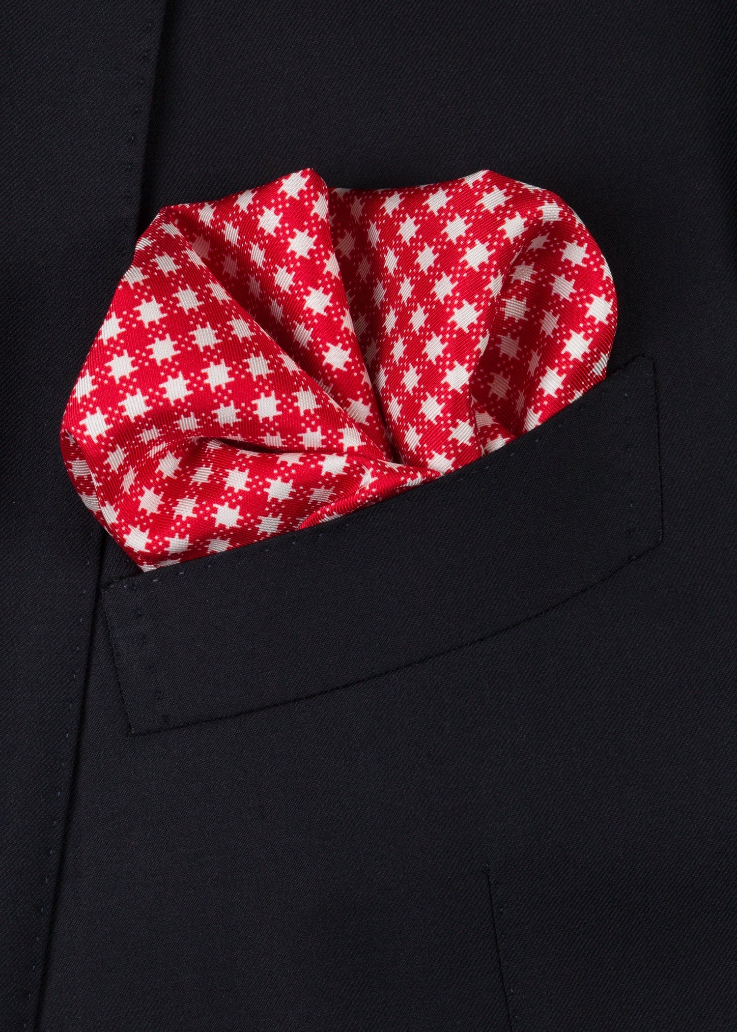 Red White Pocket Square