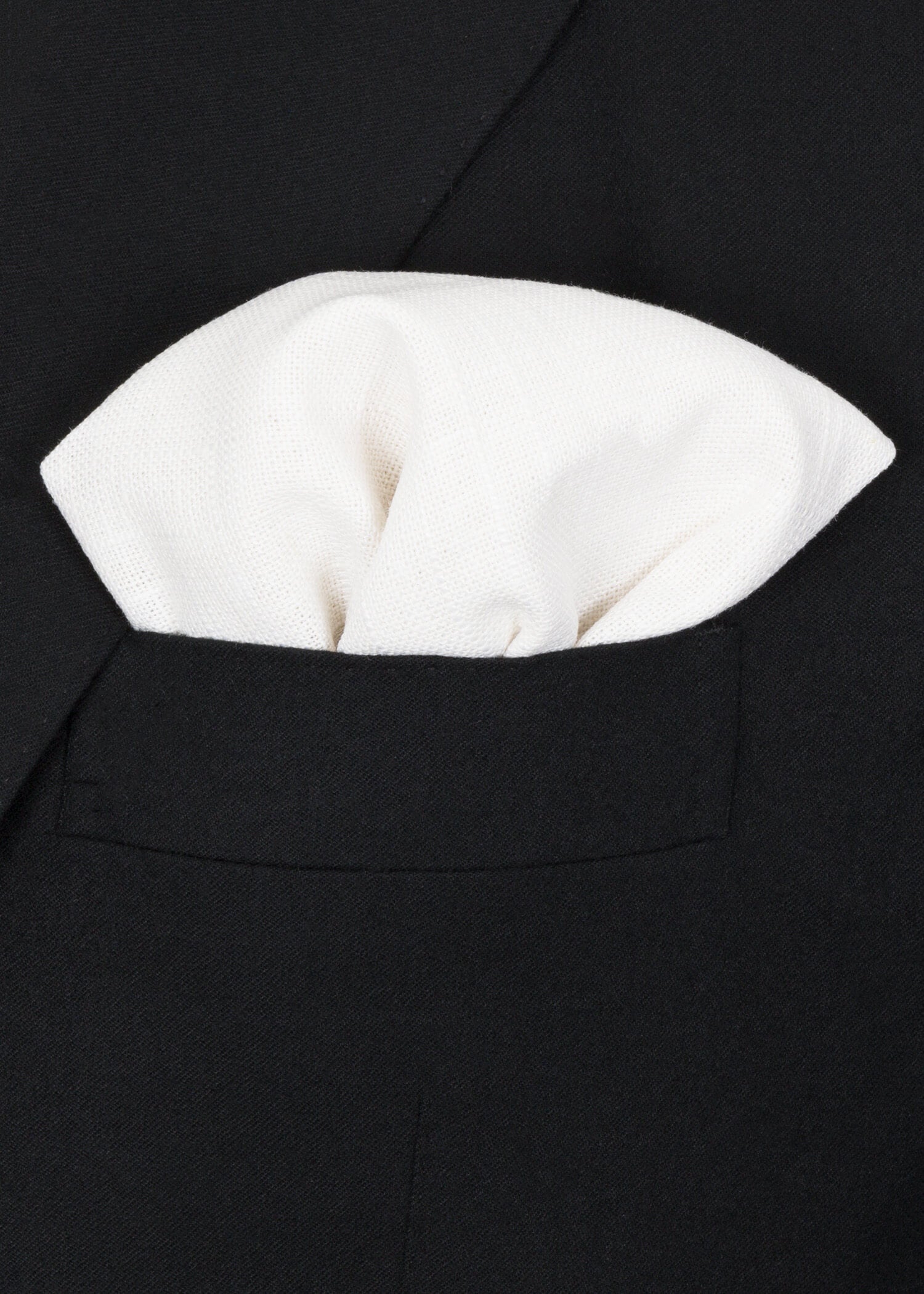 White Textured Pocket Square